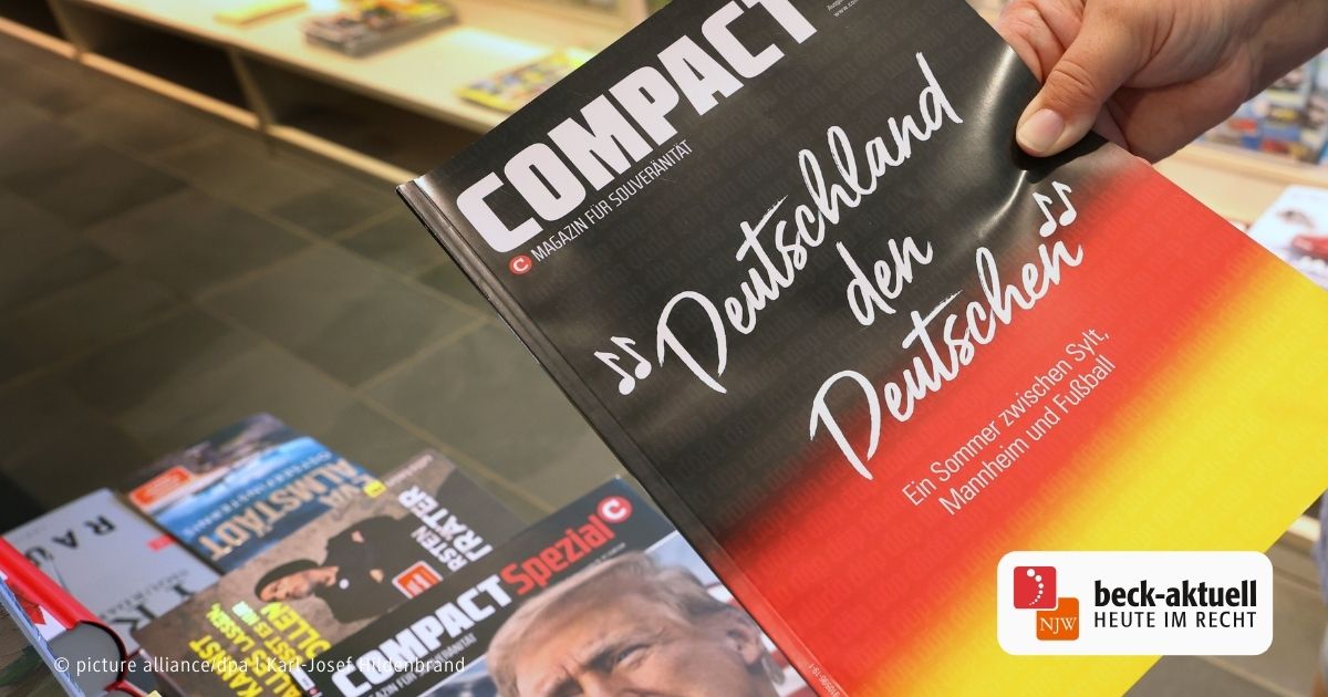 : BVerwG setzt Sofortvollzug von Compact-Verbot teilweise aus | beck ...